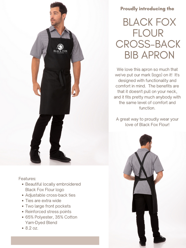Black Fox Flour Cross-Back Bib Apron
